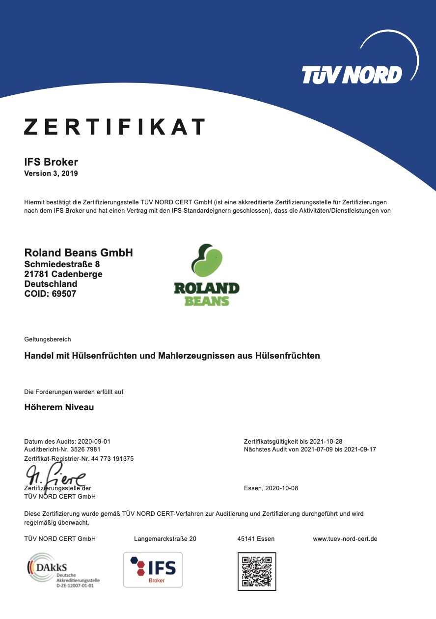Zertifikate | ROLAND BEANS